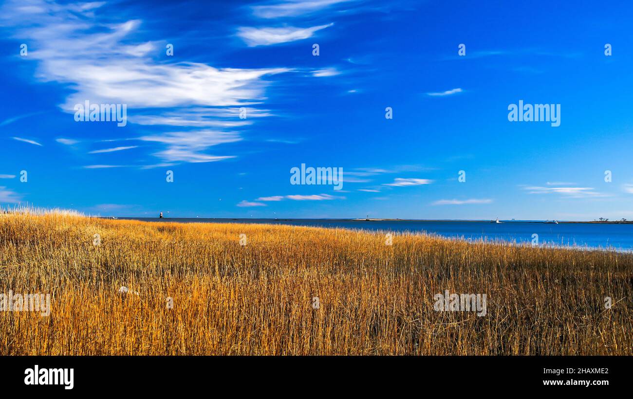 NORWALK,CT, USA - DECEMBER 14, 2021: Calf Pasture beach in beautiful ...