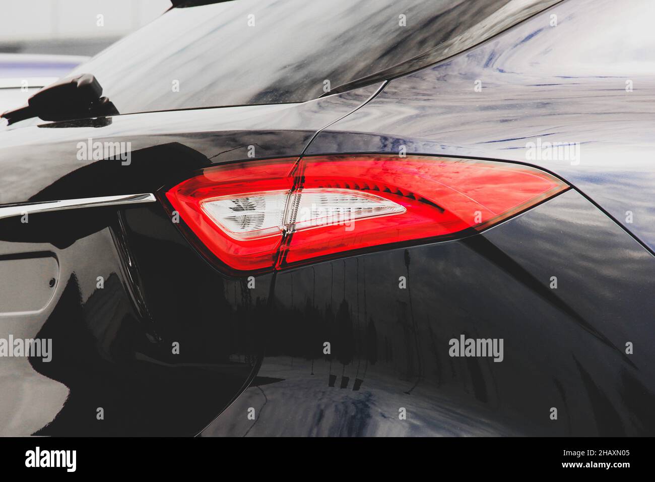 The back of the car. Car headlights. Luxury Headlights Stock Photo - Alamy
