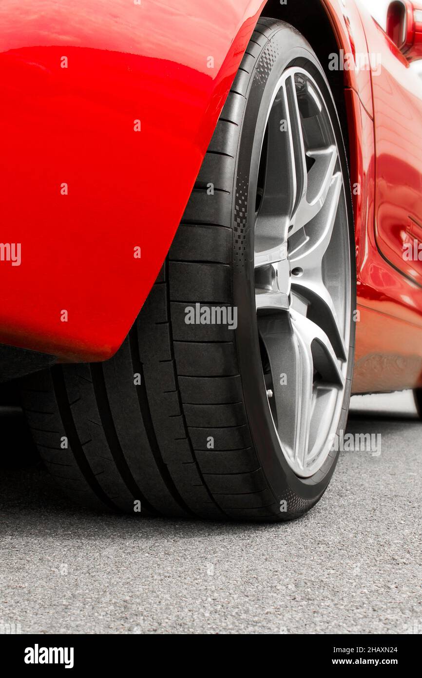 Car wheels on asphalt background. Car tires. Car wheels close up ...