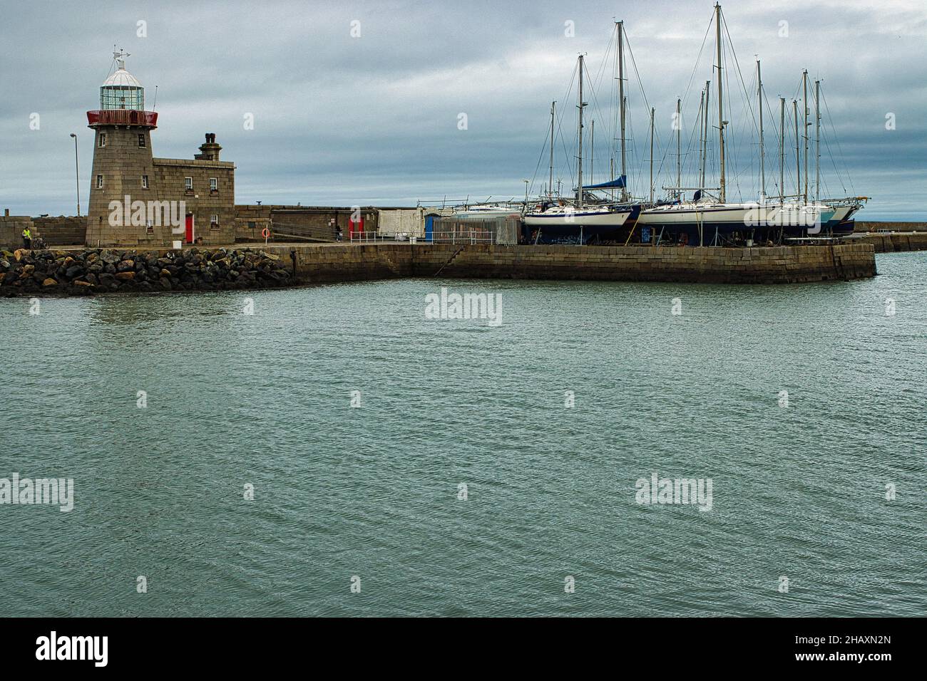 Lighthouse in Howth harbour in Ireland Stock Photo - Alamy