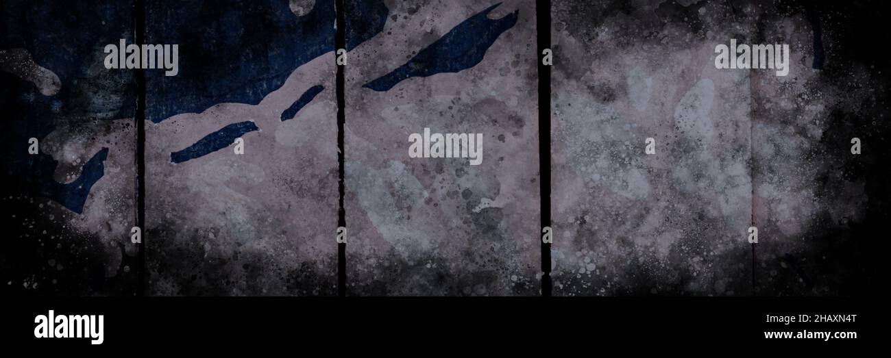 Dark scary grunge texture wood fence background horror or Halloween ...