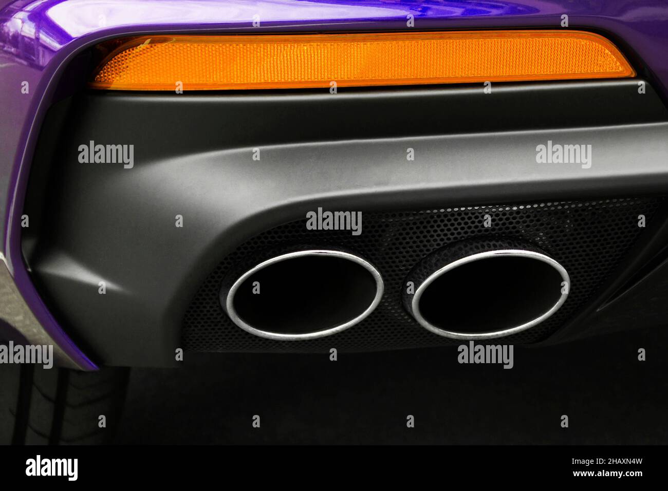 Car exhaust pipes. Car details. Part of the car. Blue Stock Photo - Alamy