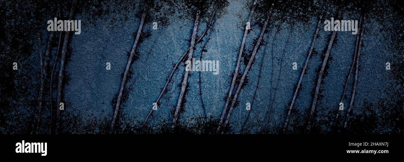 Dark scary grunge texture concrete wall of vines background horror or ...
