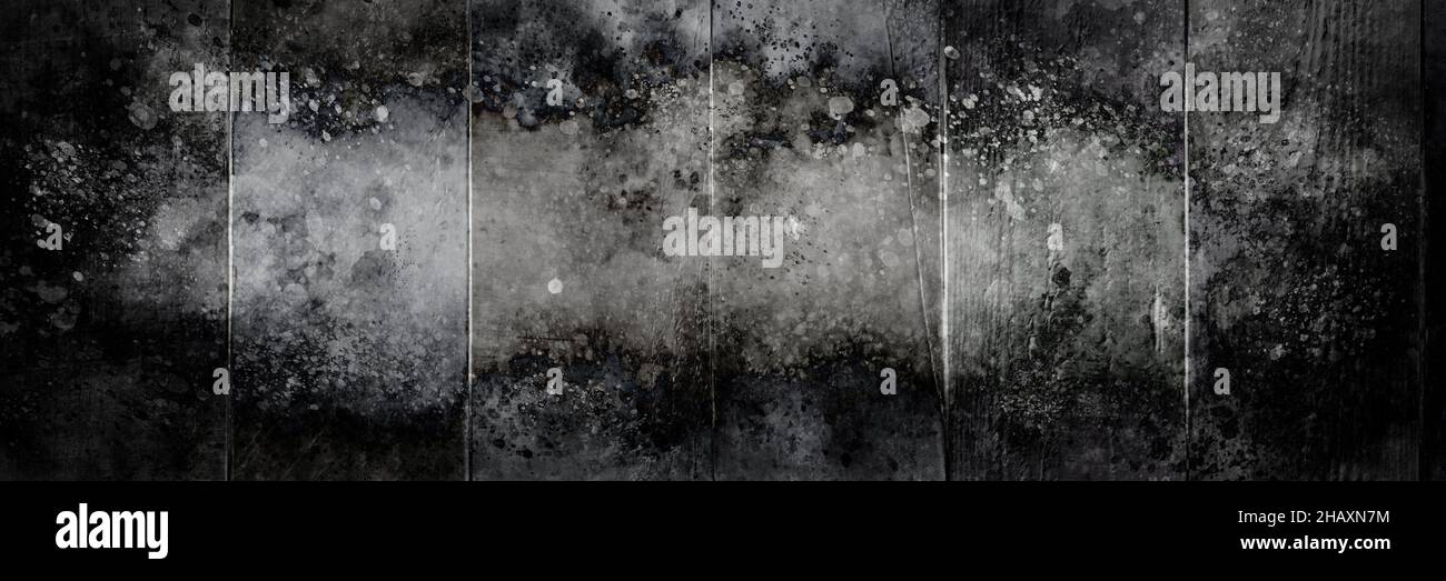 Dark scary grunge black & white texture wood background horror or ...