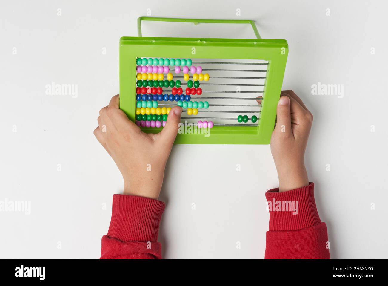 Mental math for adults. Doing math. Cropped shot of a person hands ...