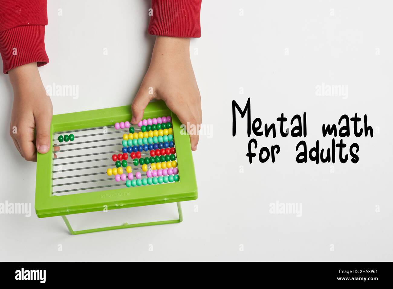 Mental math for adults. Doing math. Cropped shot of a person hands ...