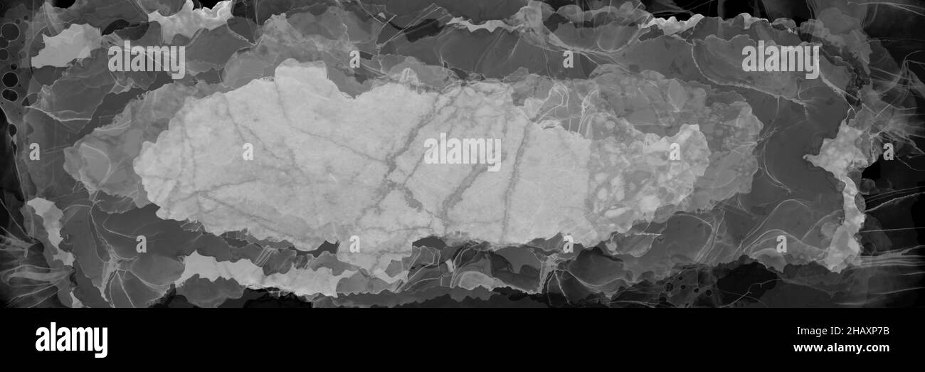 Black and white abstract ink drops pool on stone background texture ...