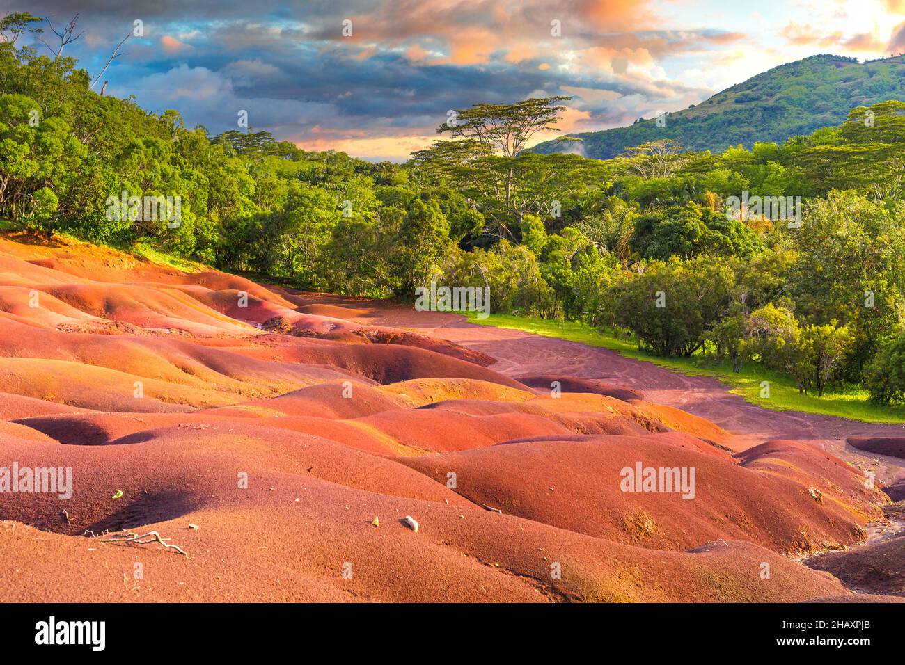 The Seven Coloured Earth, Chamarel Stock Photo - Alamy