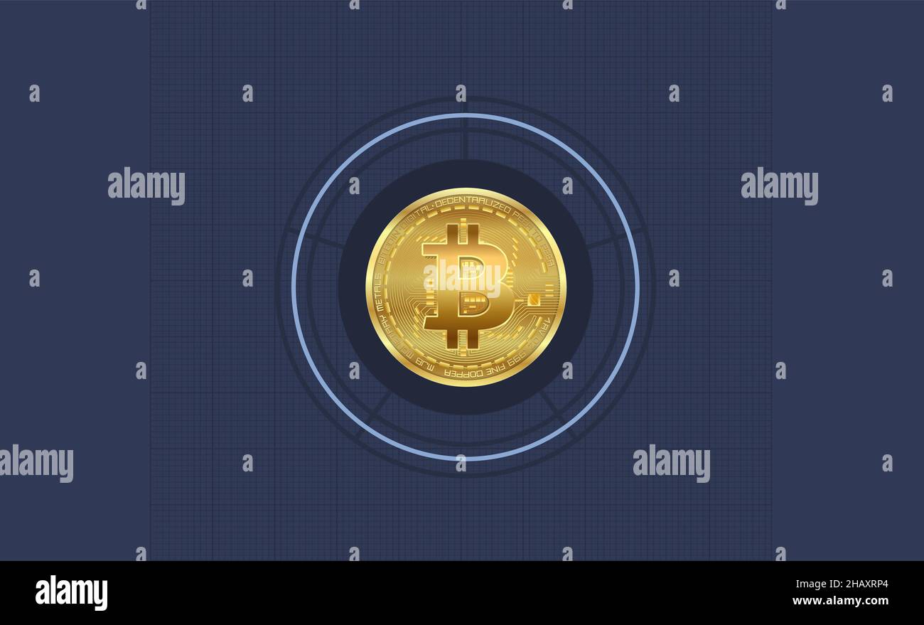 Bitcoin, infographics blue flat design on graph paper, blank Stock ...