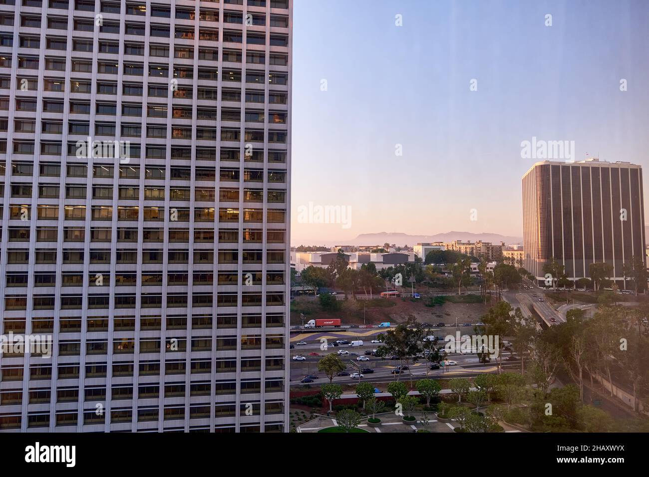 LOS ANGELES, UNITED STATES - Nov 06, 2021: High-rise buildings in the ...