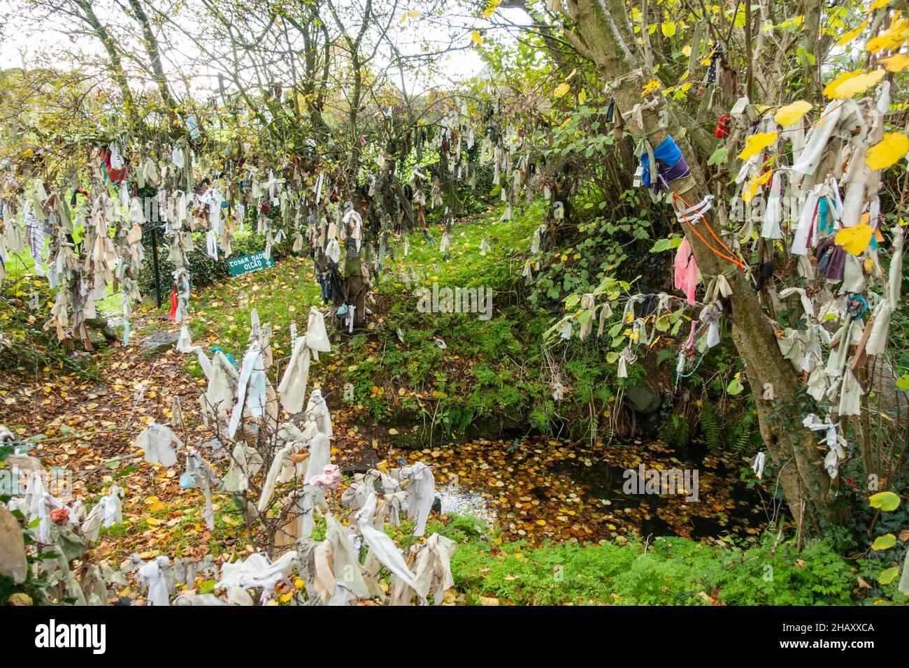 St Olcan's Shrine, Holy Well, next to Cranfield Church on the shores of ...