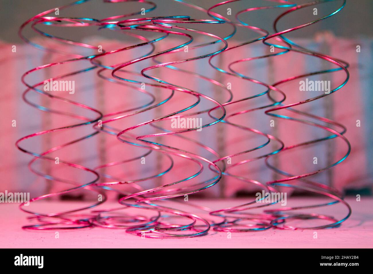 Production of independent springs for mattresses. Independent spring ...