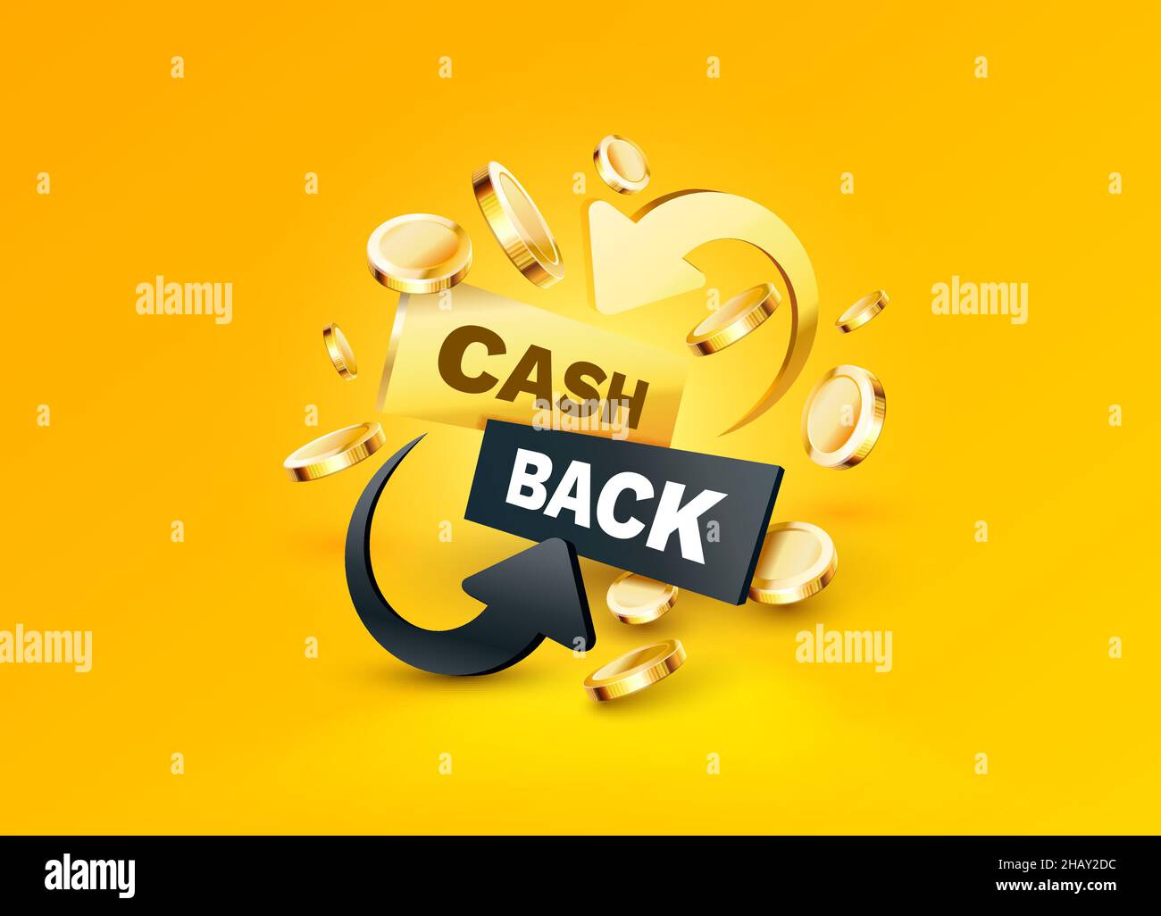 Cash back service, financial payment label. Vector illustration Stock ...