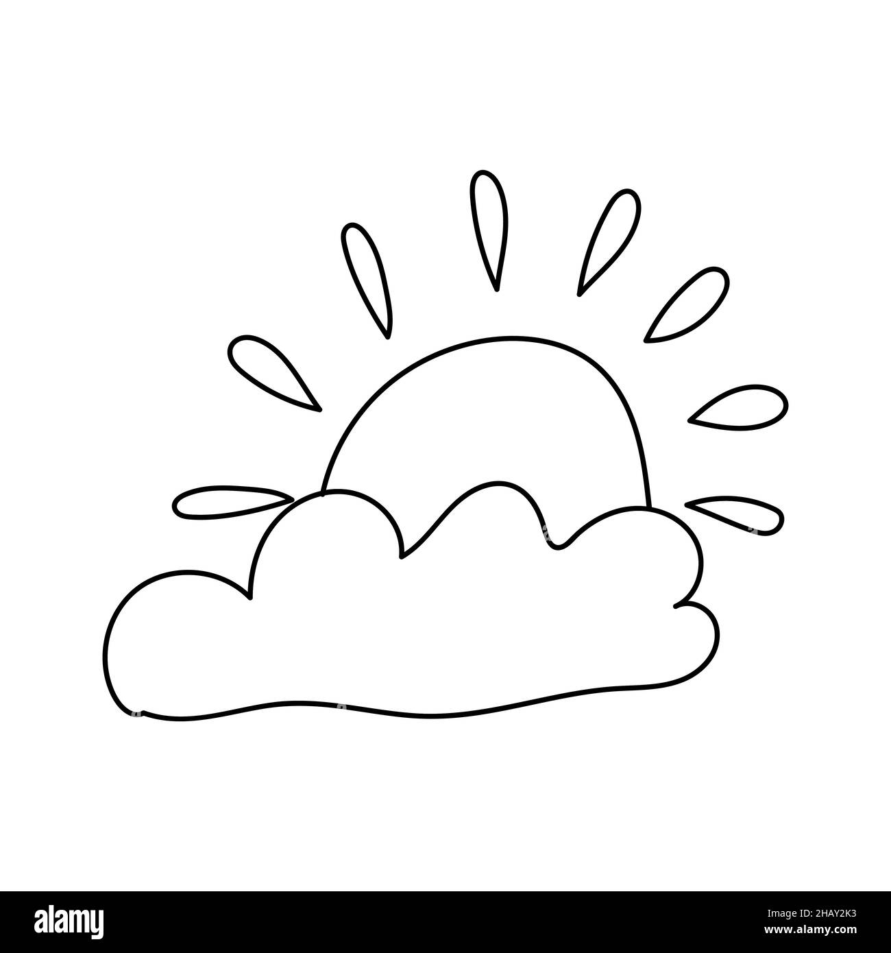 Cloud lightning line icon on Black and White Stock Photos & Images - Alamy