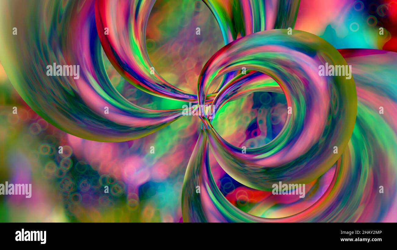 Abstract fantasy multicolored background with figures. 3d illustration ...