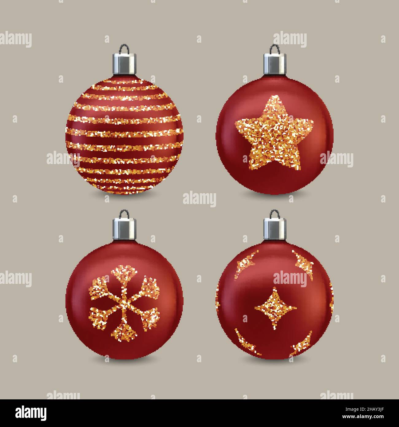 realistic christmas balls set vector design illustration Stock Vector ...