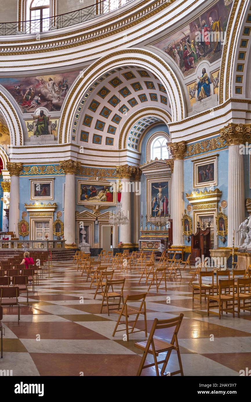 Internal view of the monumental parish church of St Mary dedicated to ...