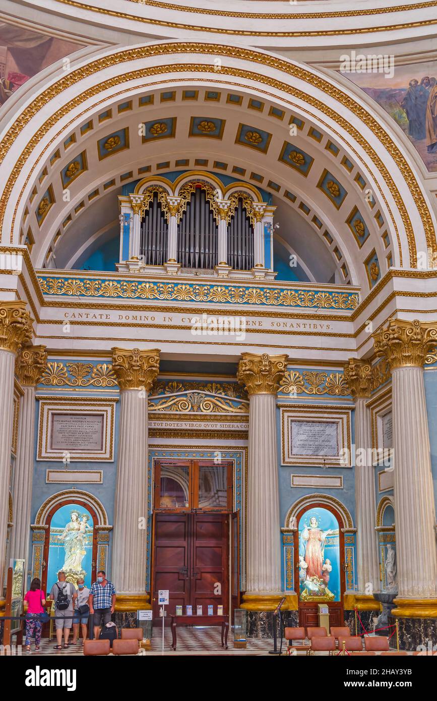 Internal view of the monumental parish church of St Mary dedicated to ...