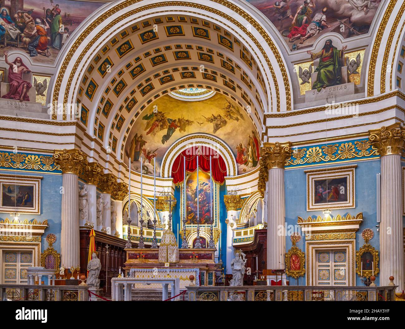 Internal view of the monumental parish church of St Mary dedicated to ...