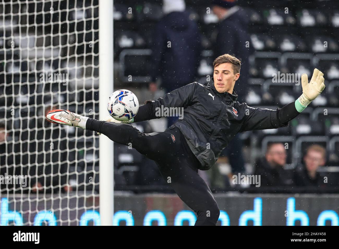 Stuart Moore #13 of Blackpool during the pre-game warmup Stock Photo ...