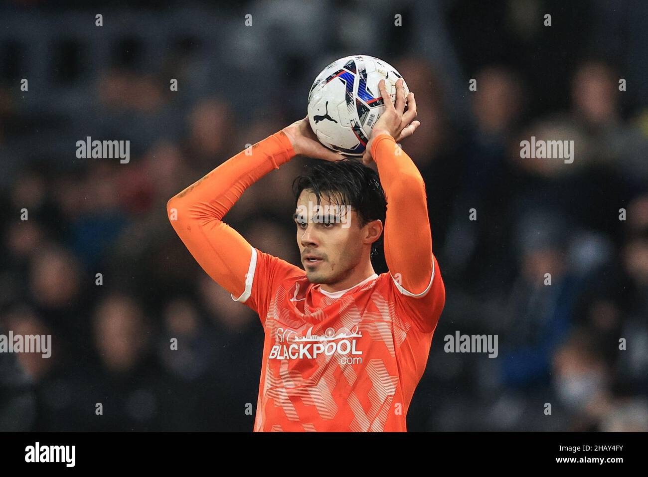 Reece James #5 of Blackpool takes a throw-in Stock Photo - Alamy