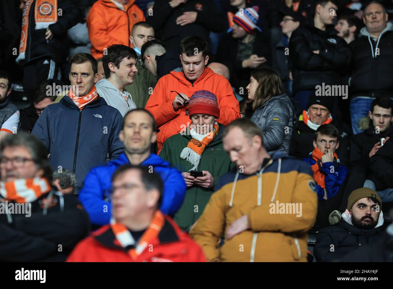 Blackpool fans during the game Stock Photo - Alamy