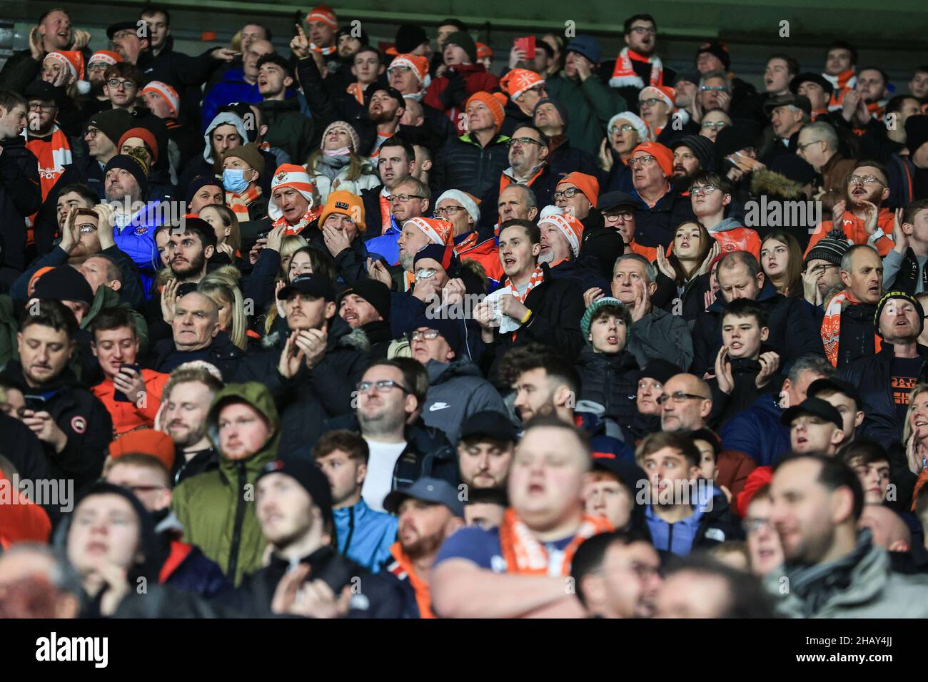 Blackpool fans during the game Stock Photo - Alamy