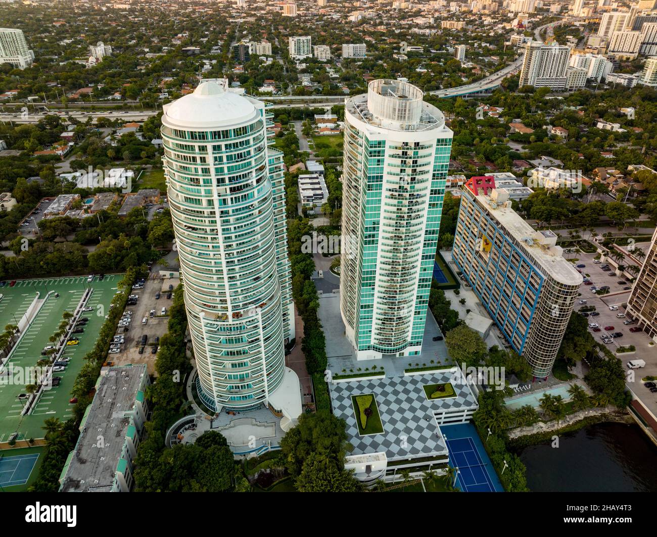 Skyline and Bristol towers Brickell Miami Stock Photo - Alamy