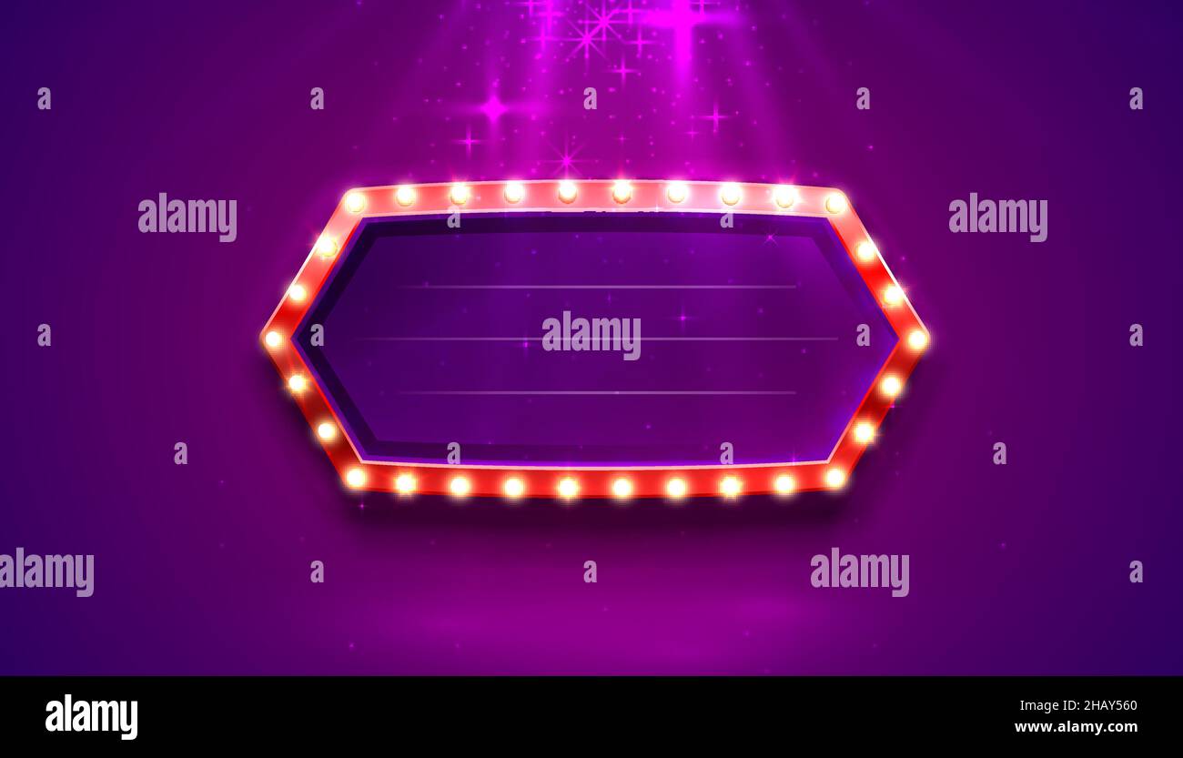 Show frame retro billboard, blank showtime text. Vector illustration ...