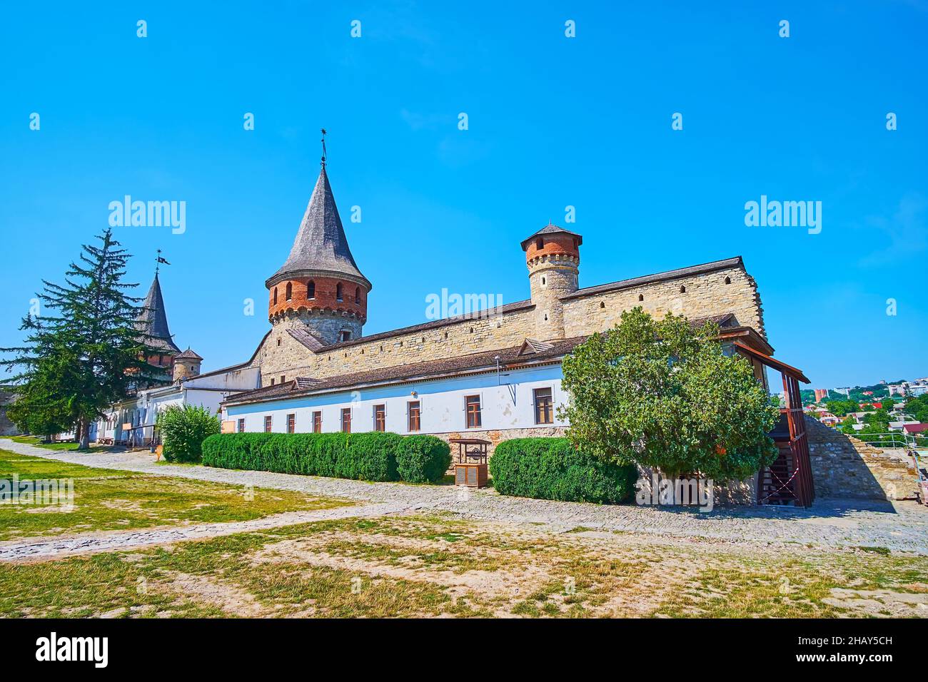 Explore the court of Kamianets-Podilskyi Castle with a view on its ...