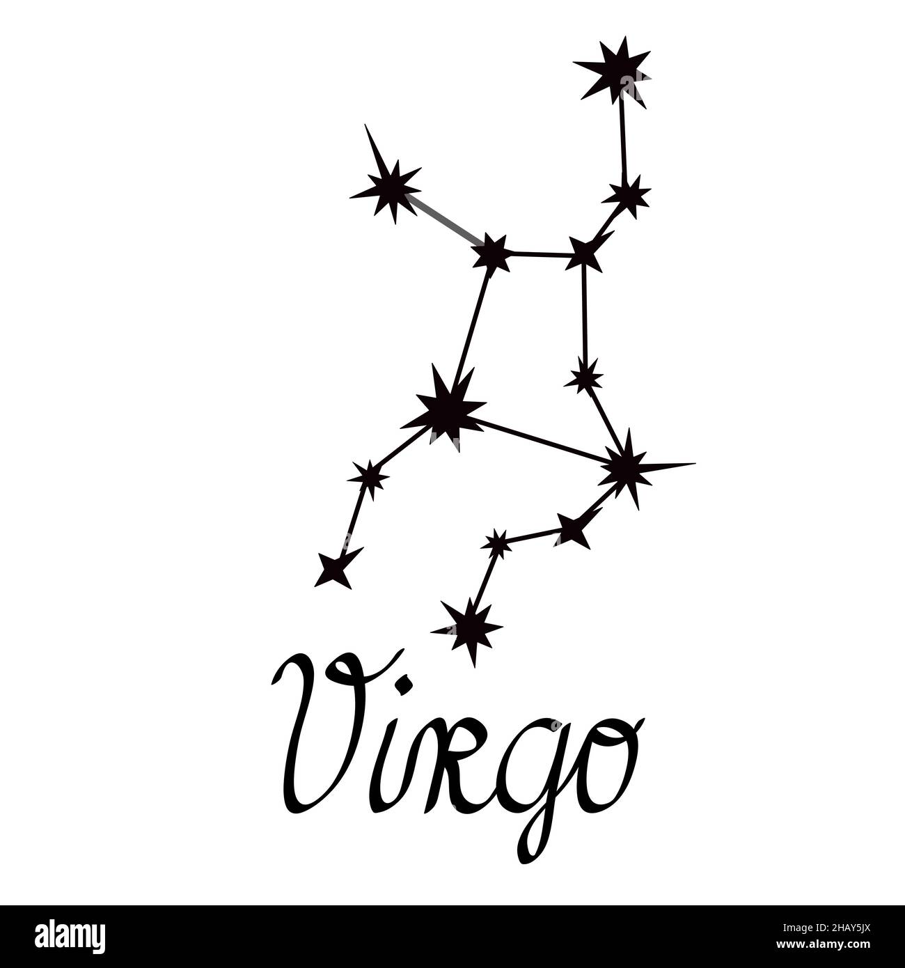 Zodiac constellation collection simple vector illustration, Virgo ...