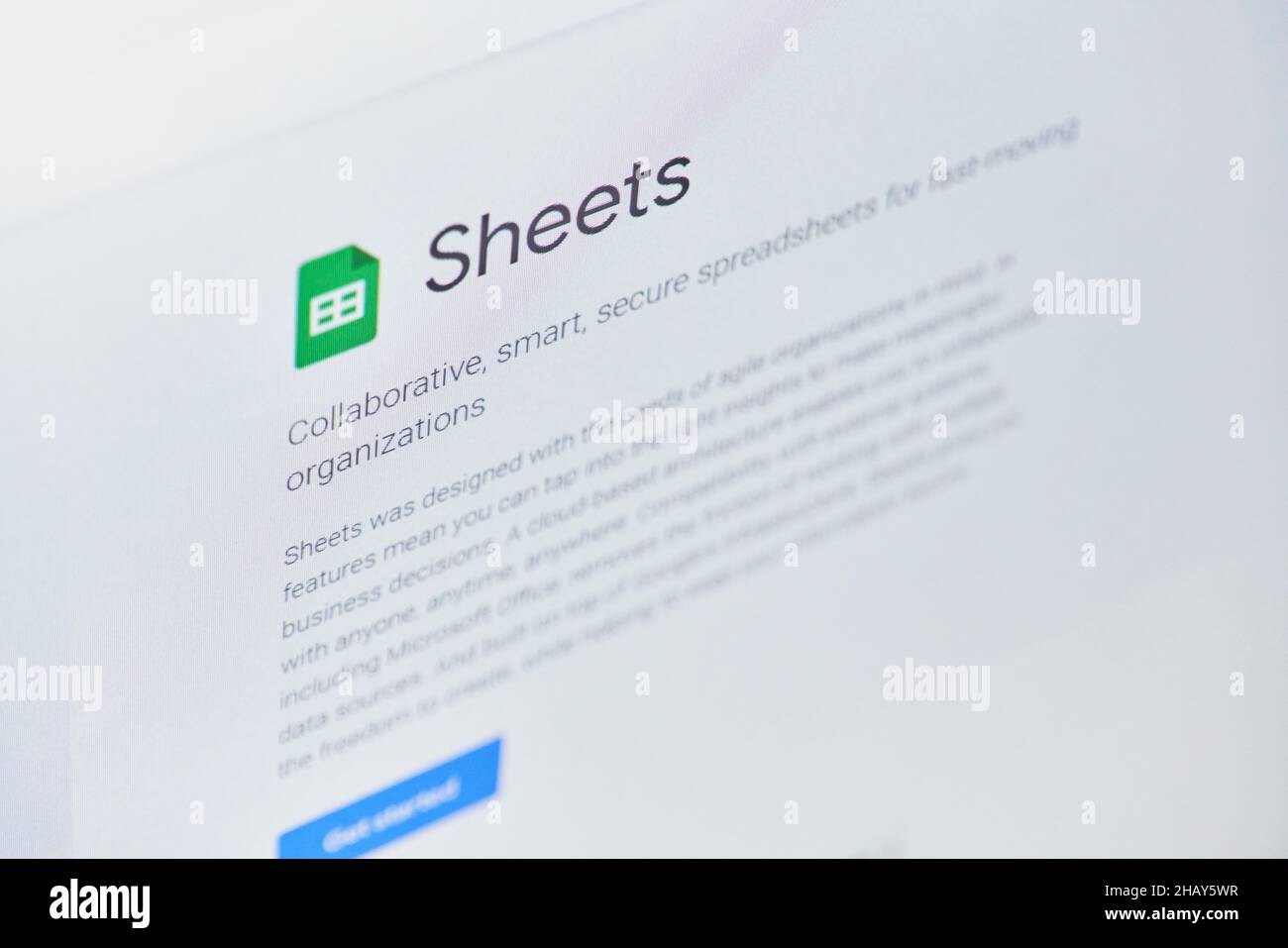 California, United States - 25 November 2021: Google sheets web page on ...