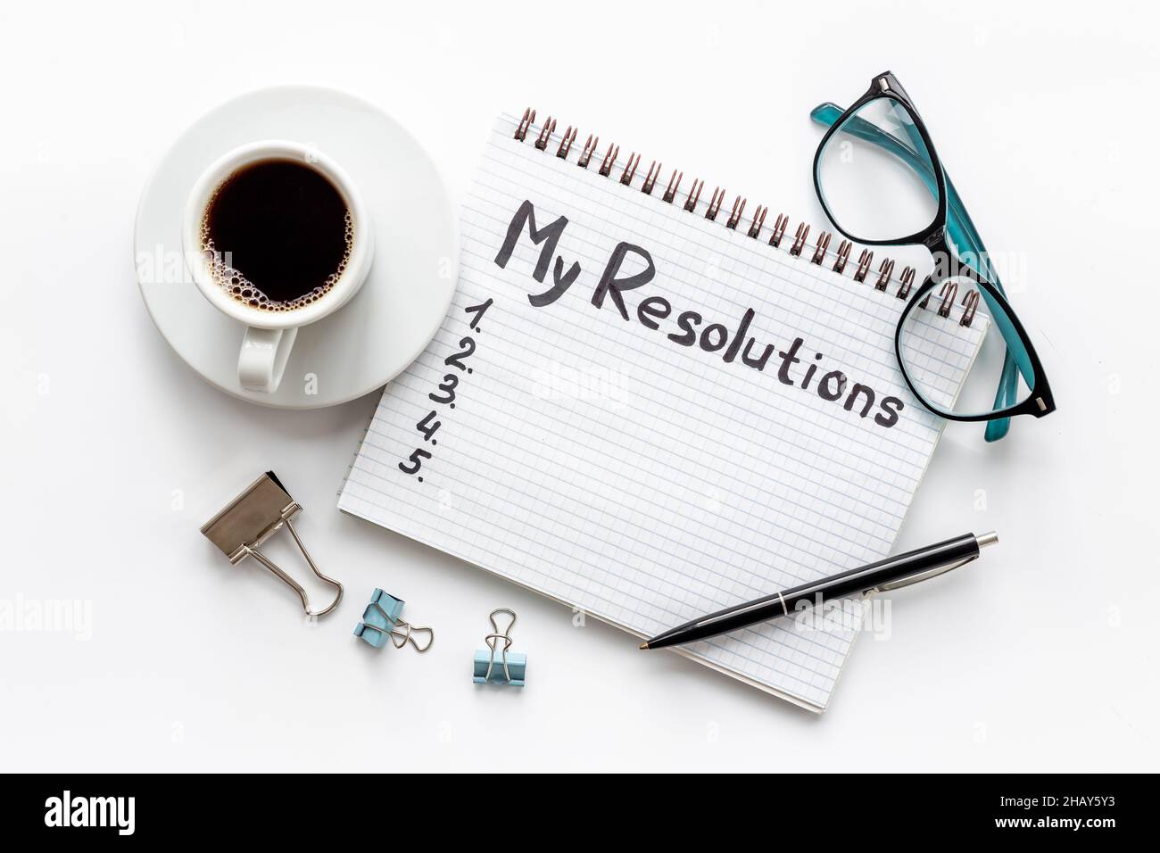 Resolutions hand writing list in notepad - inspirational and motivating ...