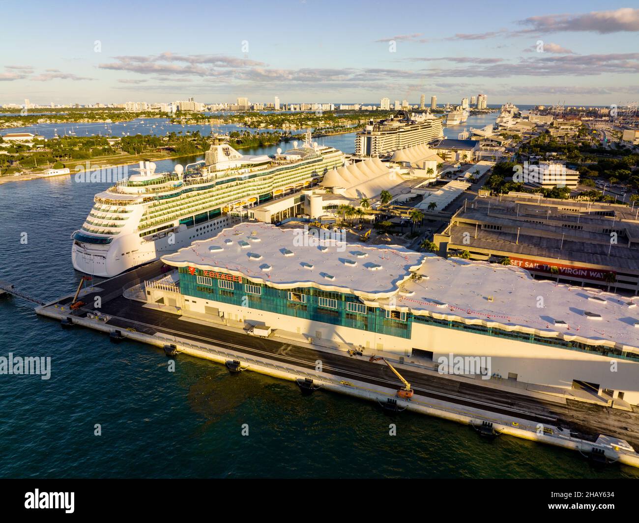Virgin Voyages Terminal H under construction at Port Miami cruise ship ...