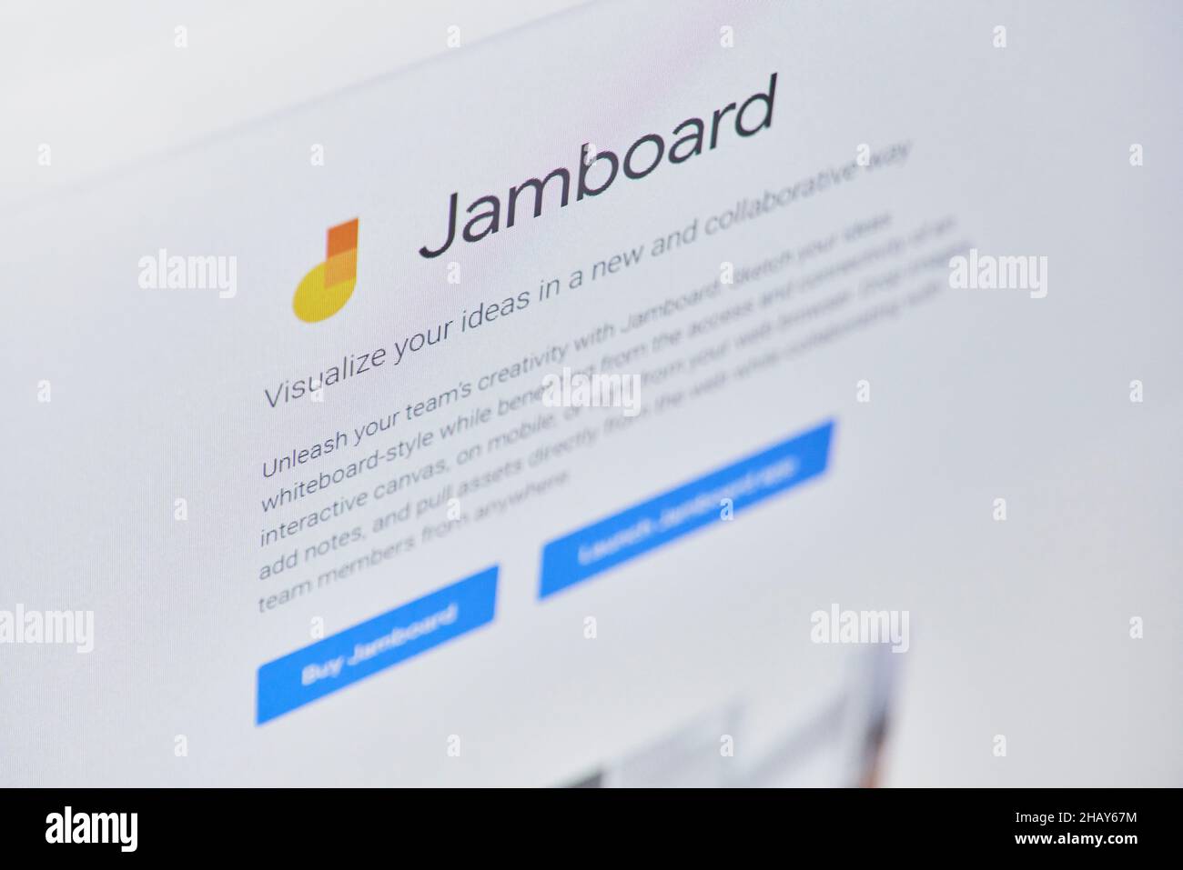California, United States - 25 November 2021: Google jamboard web page ...