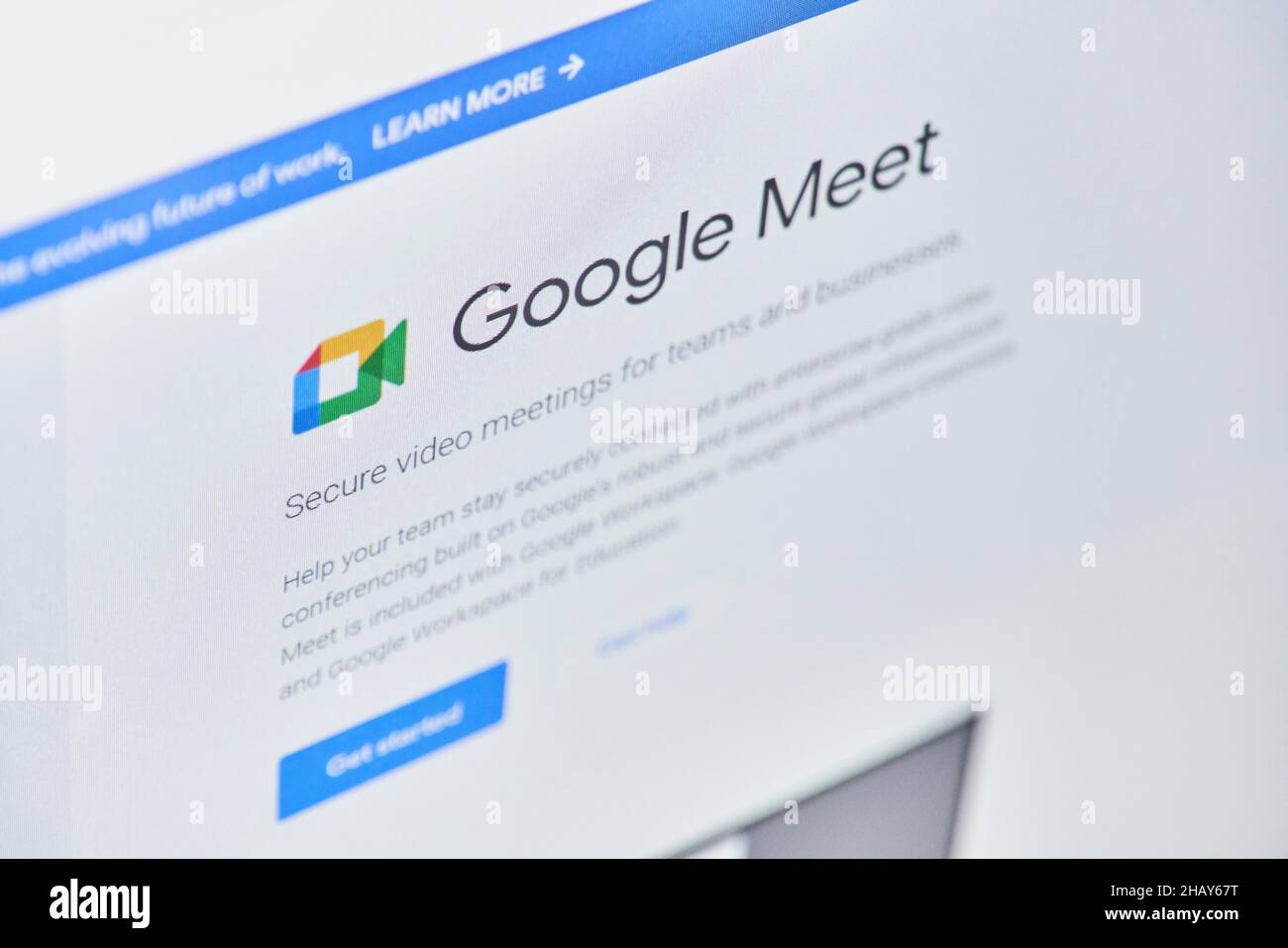 California, United States - 25 November 2021: Google meet web page on ...