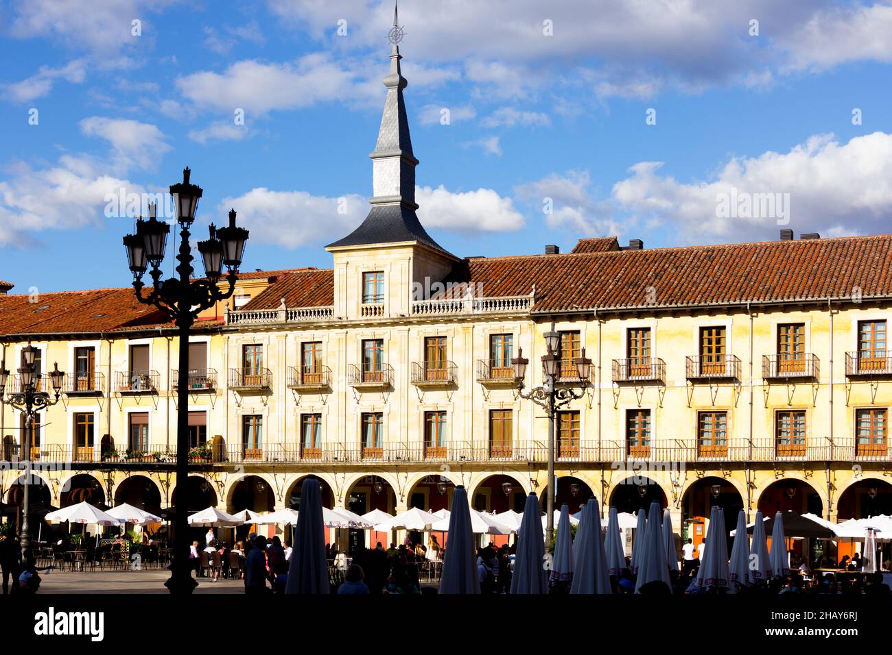 streets of the city of Leon in the region of Castilla-Leon, Spain Stock ...