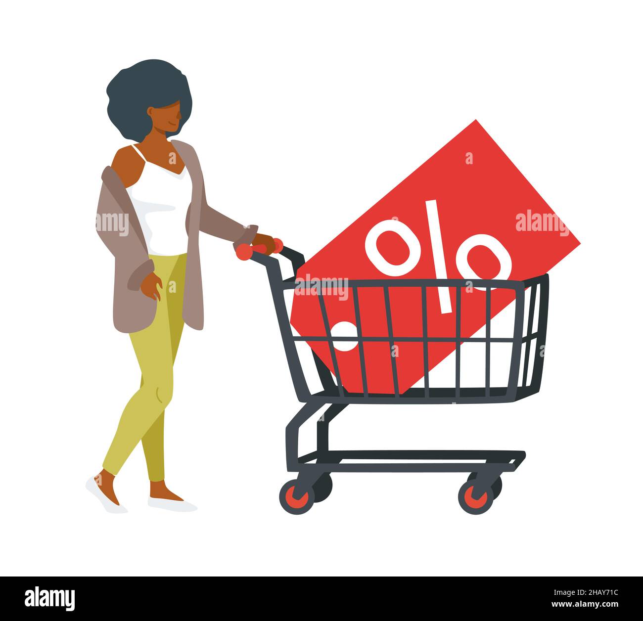 Vector cartoon style illustration of shopping cart Stock Vector Image ...