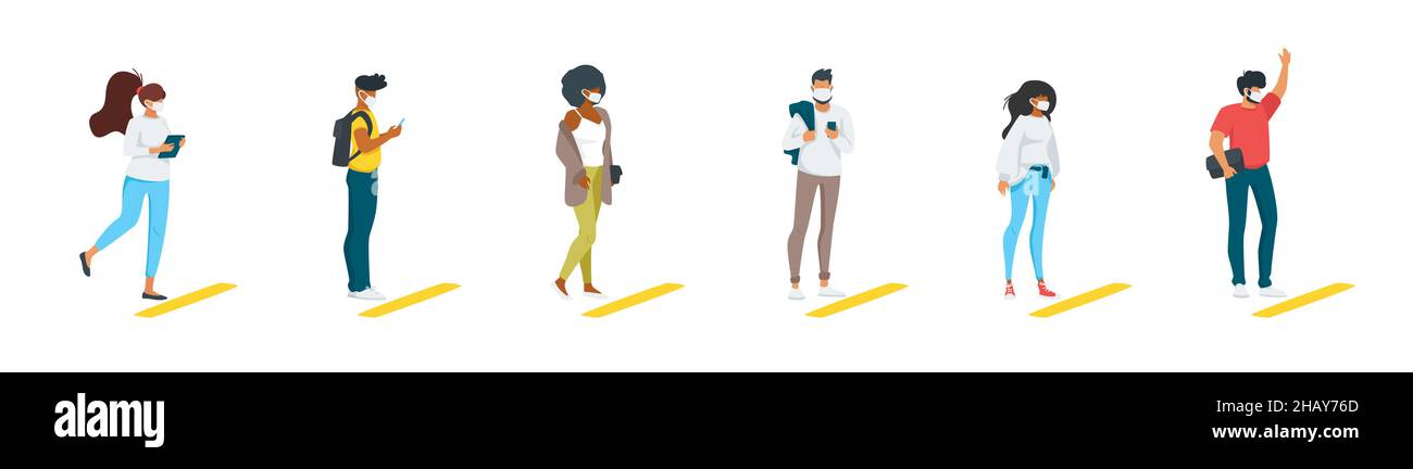 Vector flat style set of standing people Stock Vector Image & Art - Alamy