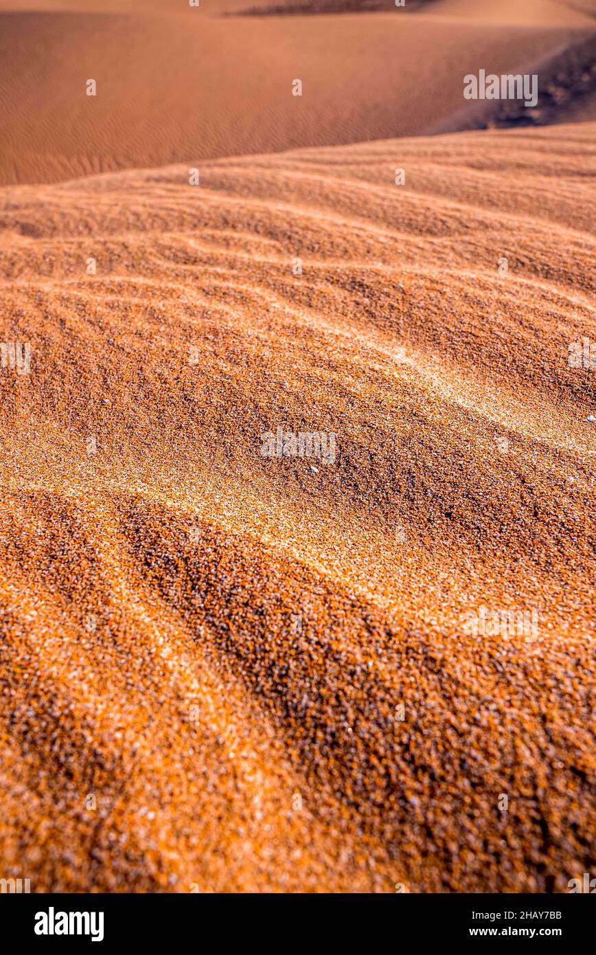Beautiful shiny brown sand with natural waves pattern on sunny day ...