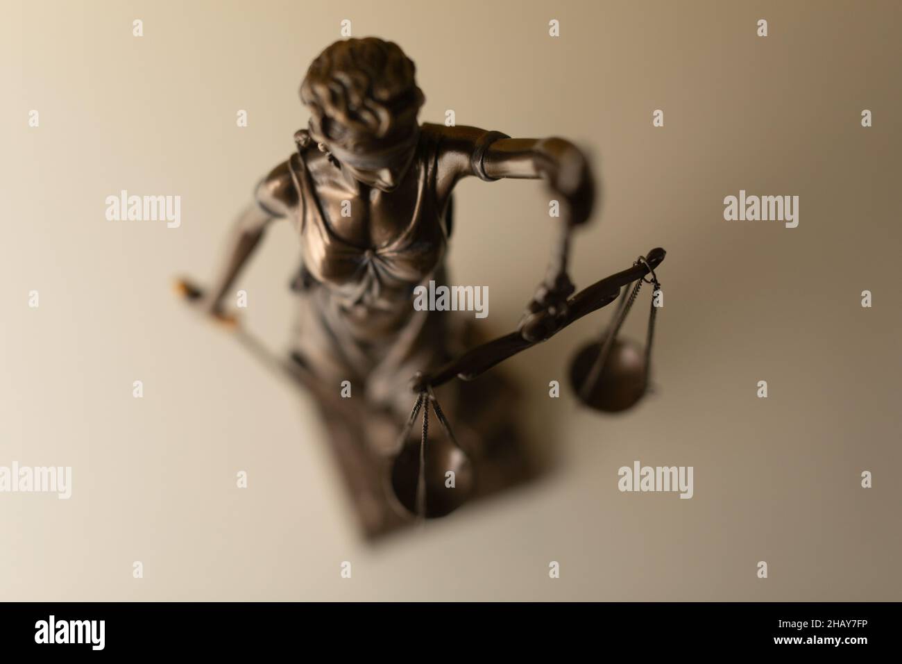 High angle shot of a statue of justice holding scales Stock Photo - Alamy