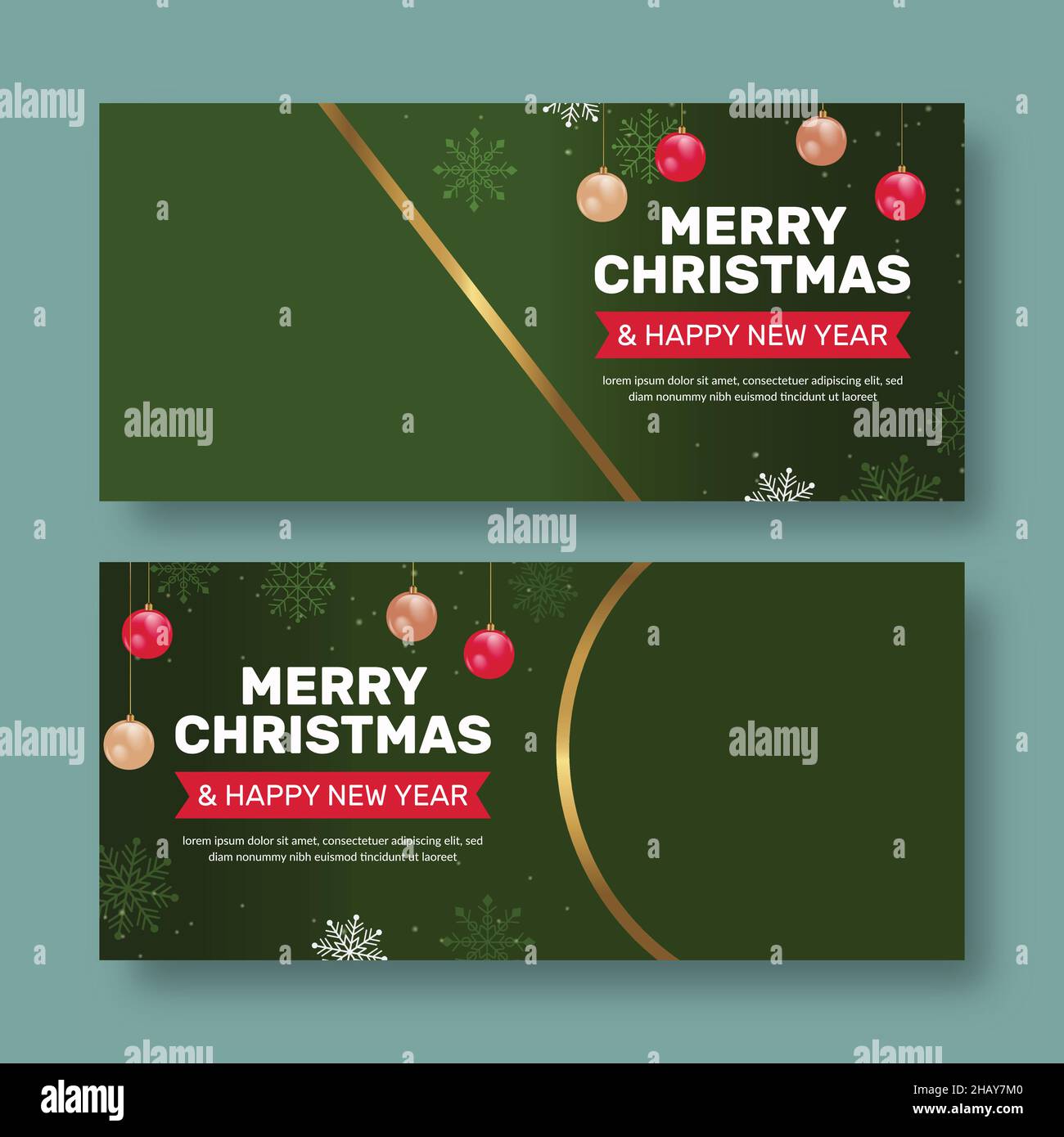 christmas banners with photo vector design illustration Stock Vector ...