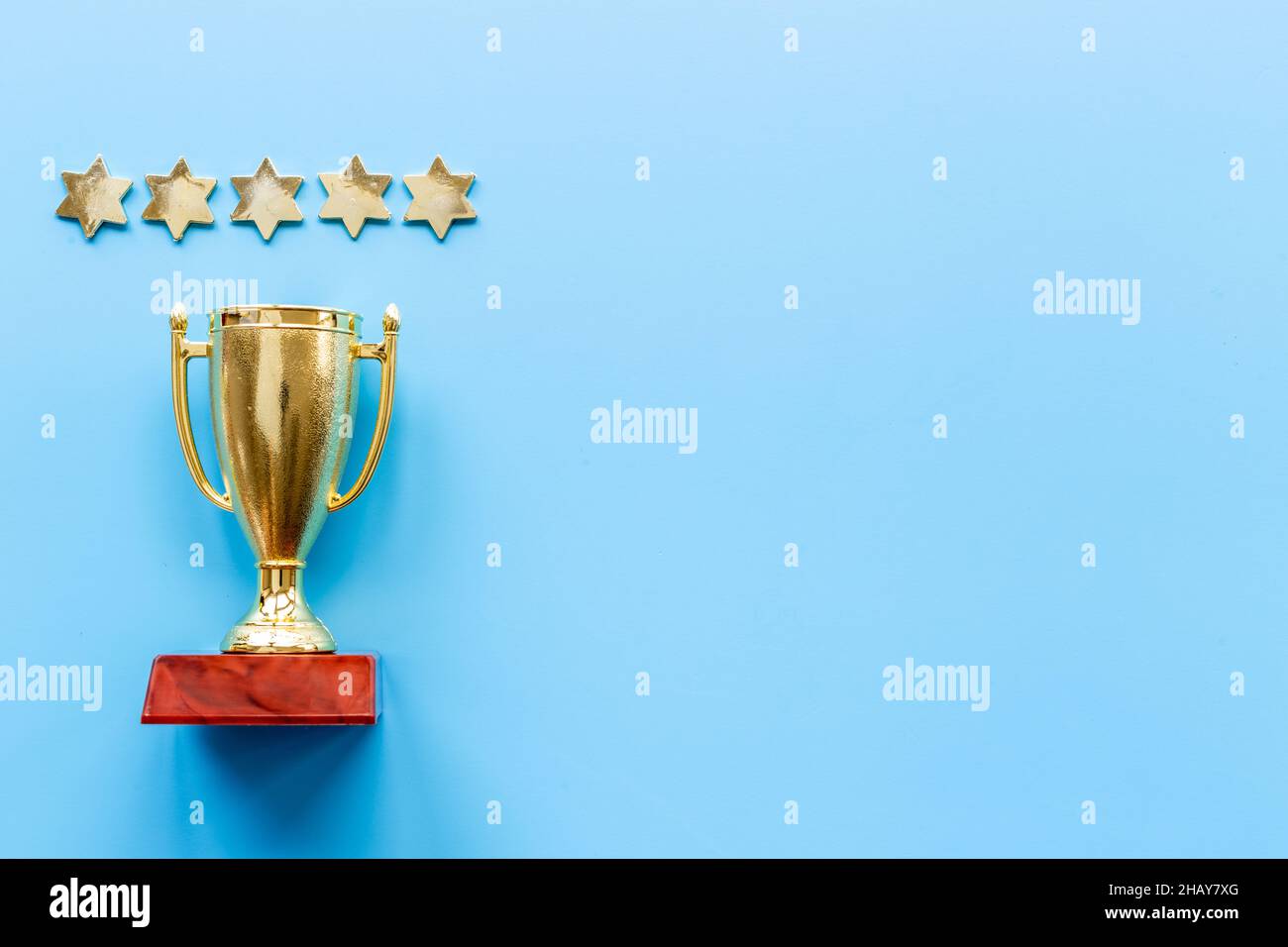 Best of the best - five stars rating and winner trophy cup for winner ...