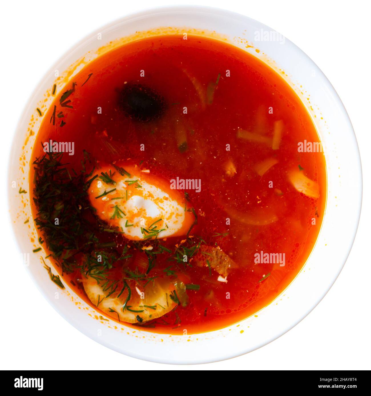 Russian meat soup Solyanka with assorted meat Stock Photo - Alamy