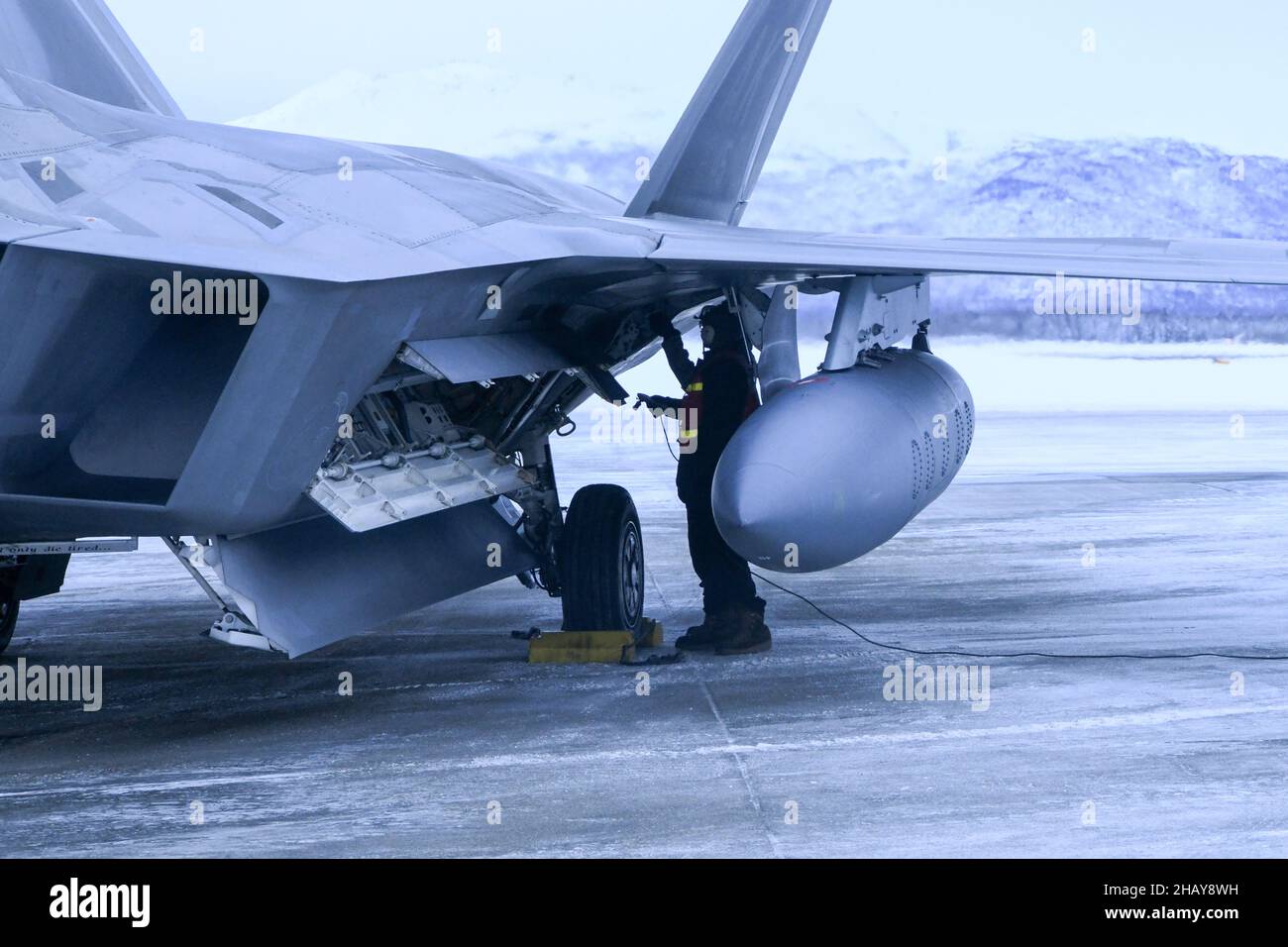 U.S. Airmen assigned to the 525th Fighter Squadron prepare to perform a ...