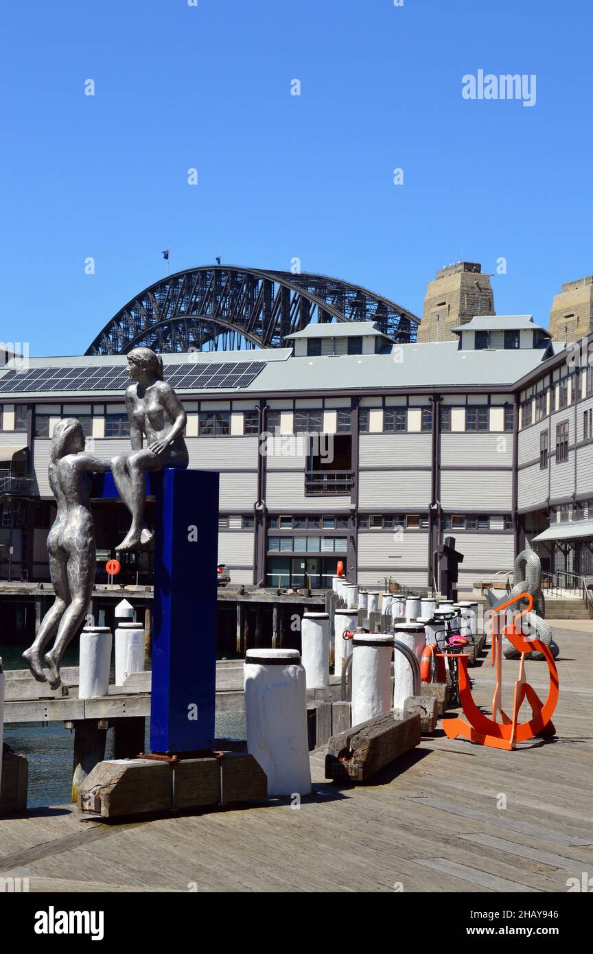 A view from the deck of the Hickson Road wharf in the Rocks area of ...