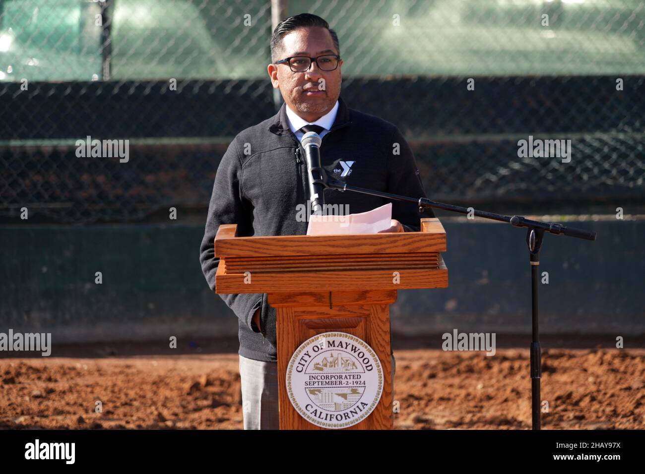 YMCA Southeast-Rio Vista executive director Gerry Salcedo speaks during ...
