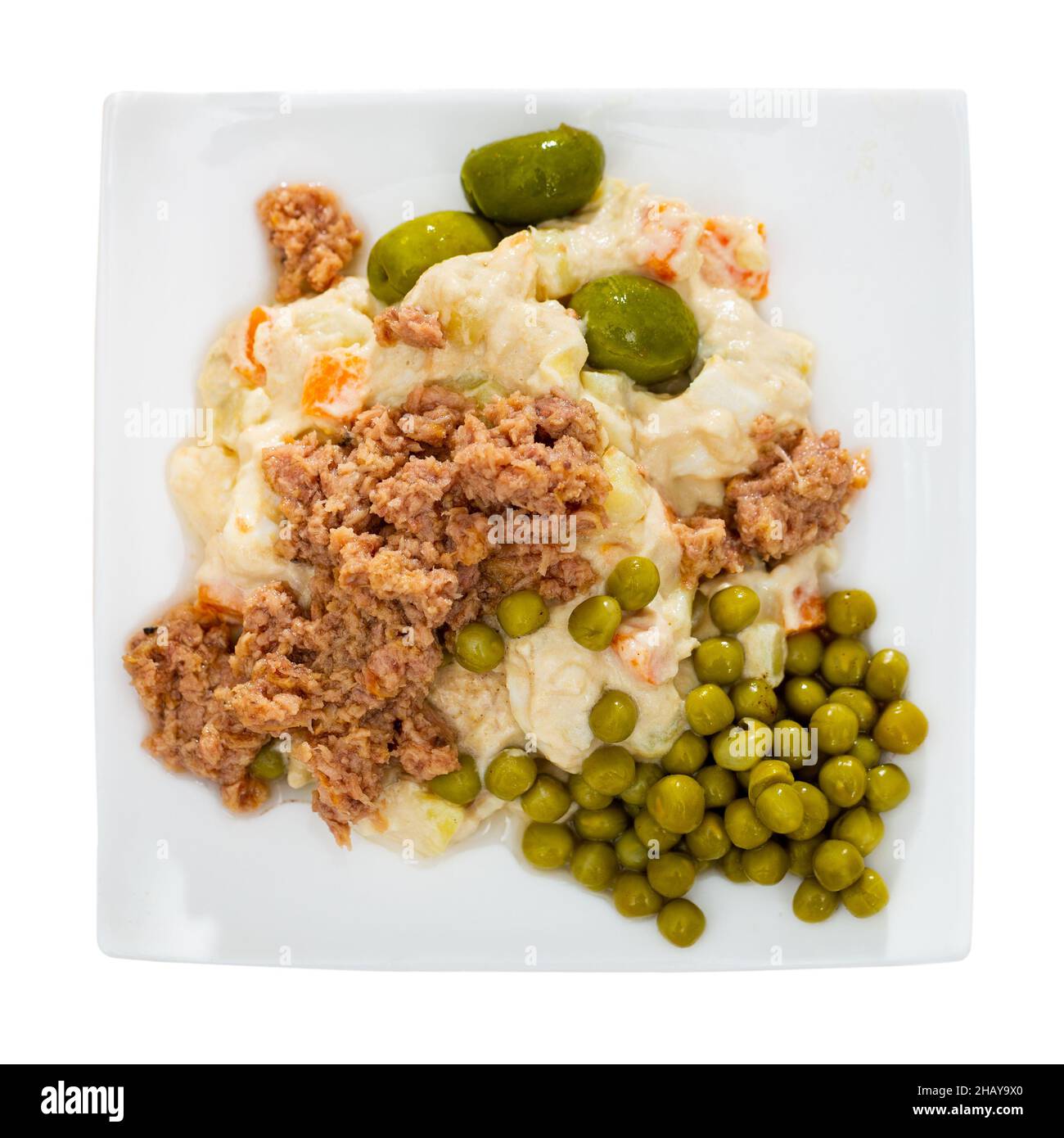Spanish salad called Ensalada rusa Stock Photo - Alamy