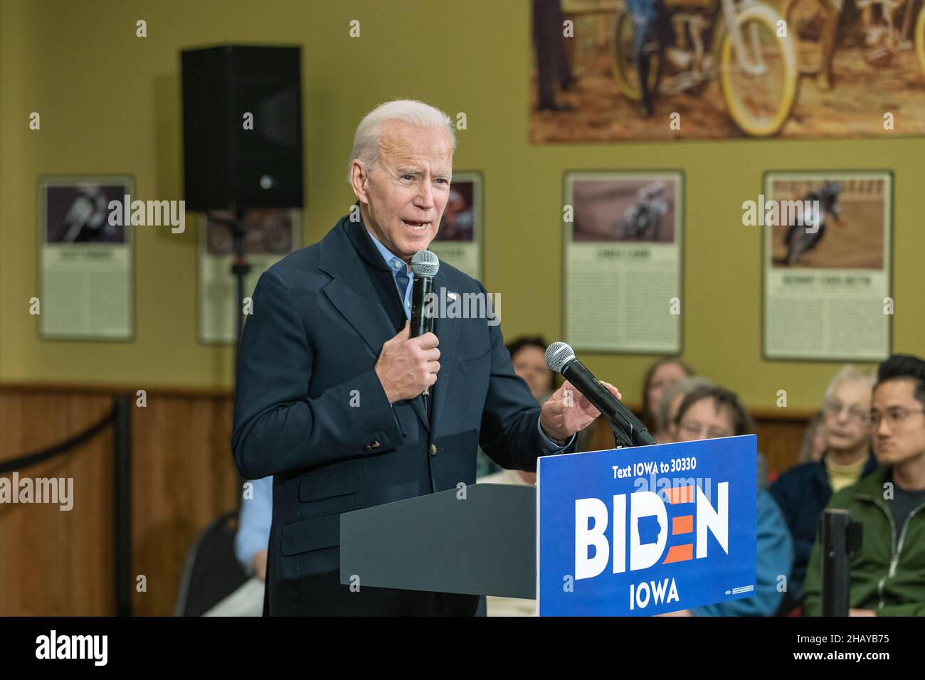 Former Vice President Joe Biden holding a presidential campaign rally ...