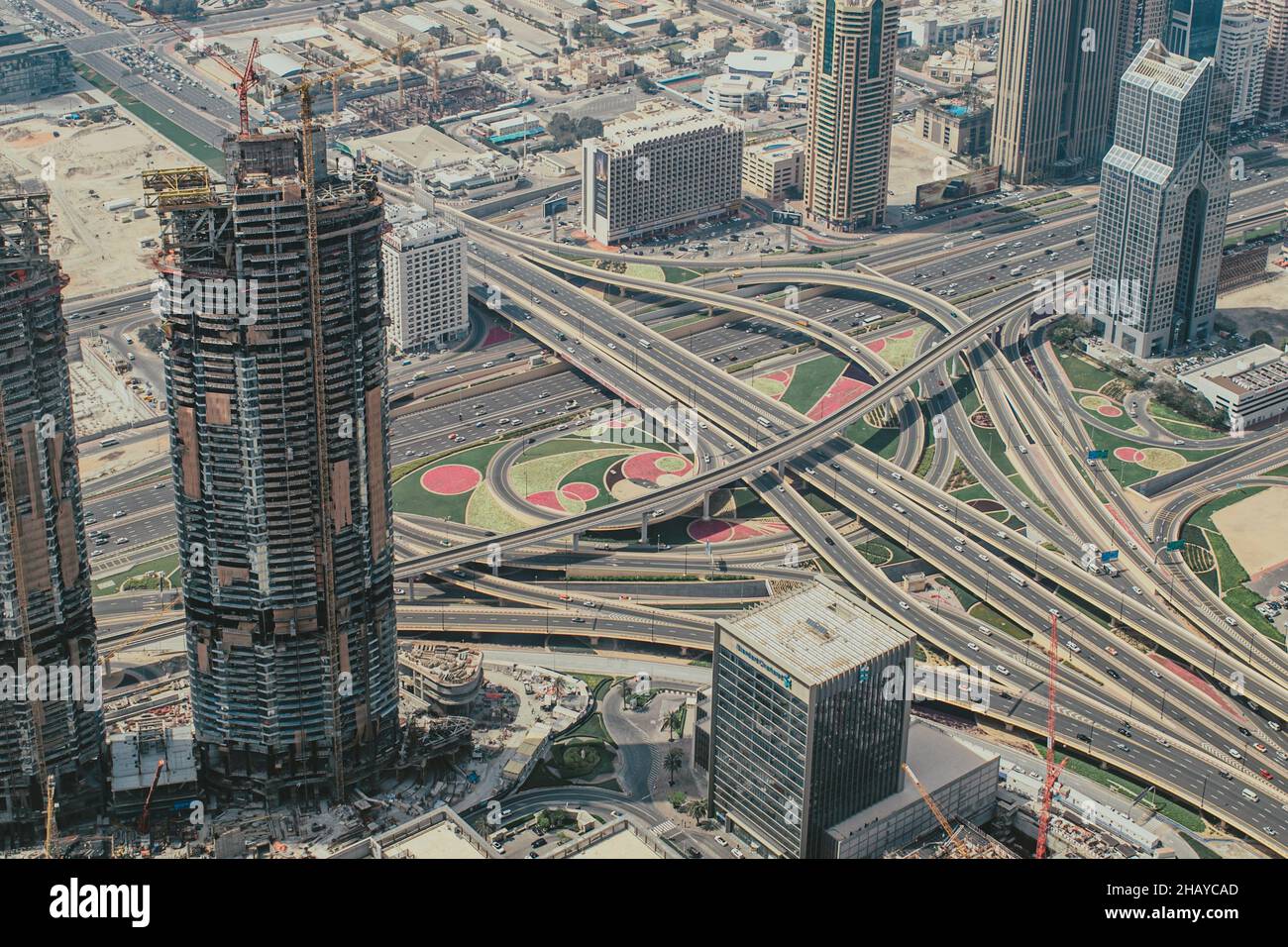 Skyscrapers and urban architecture of Dubai downtown and Financial ...